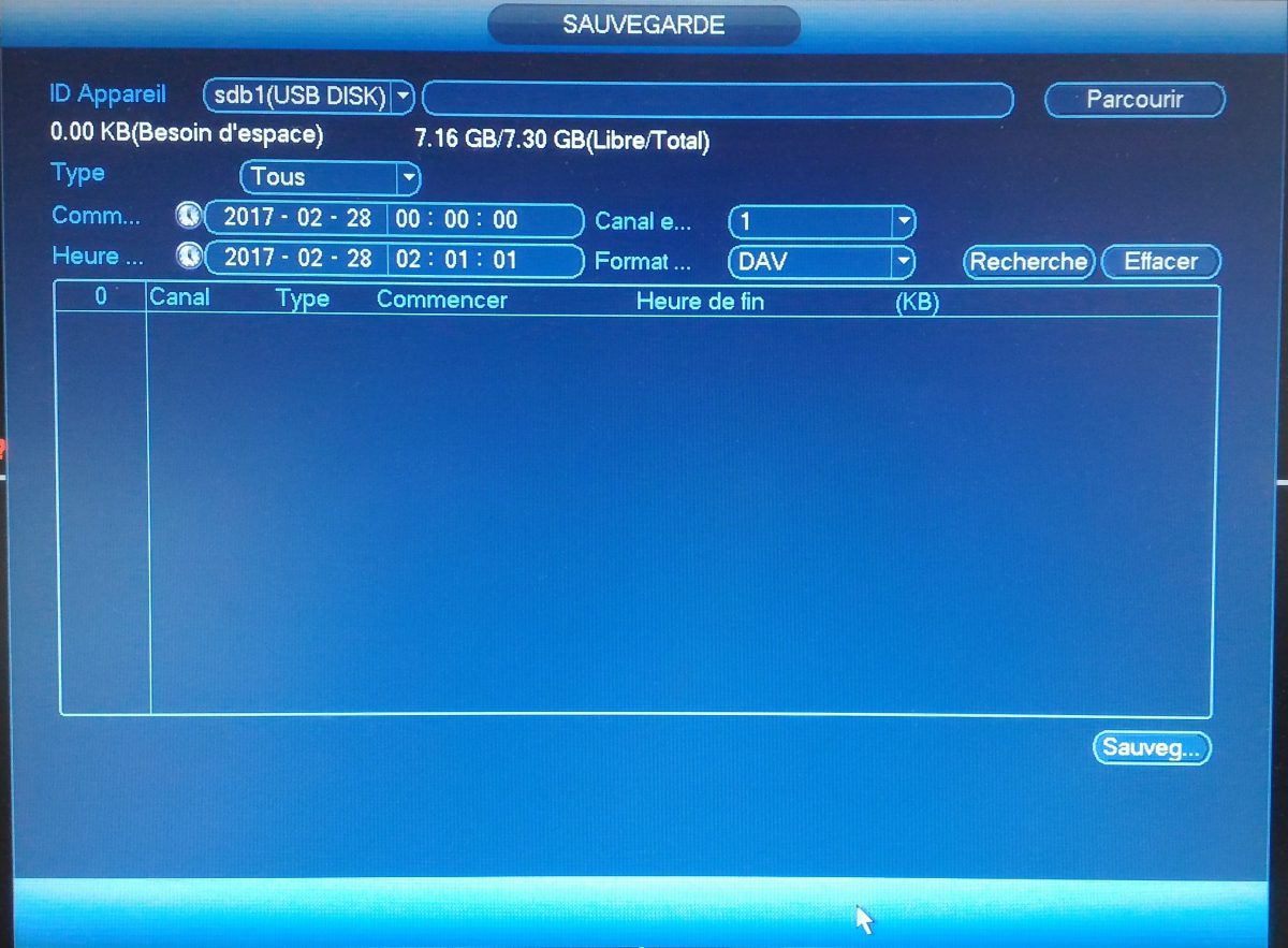 Copier les images de vidéosurveillance sur clé USB - VSB Support